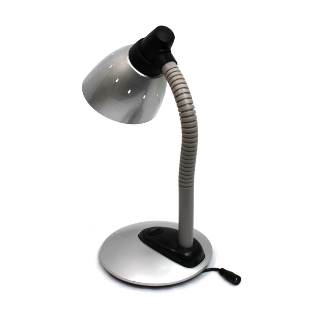 Simple Designs Silver High Power LED Desk Lamp with Flexible Hose Neck ...