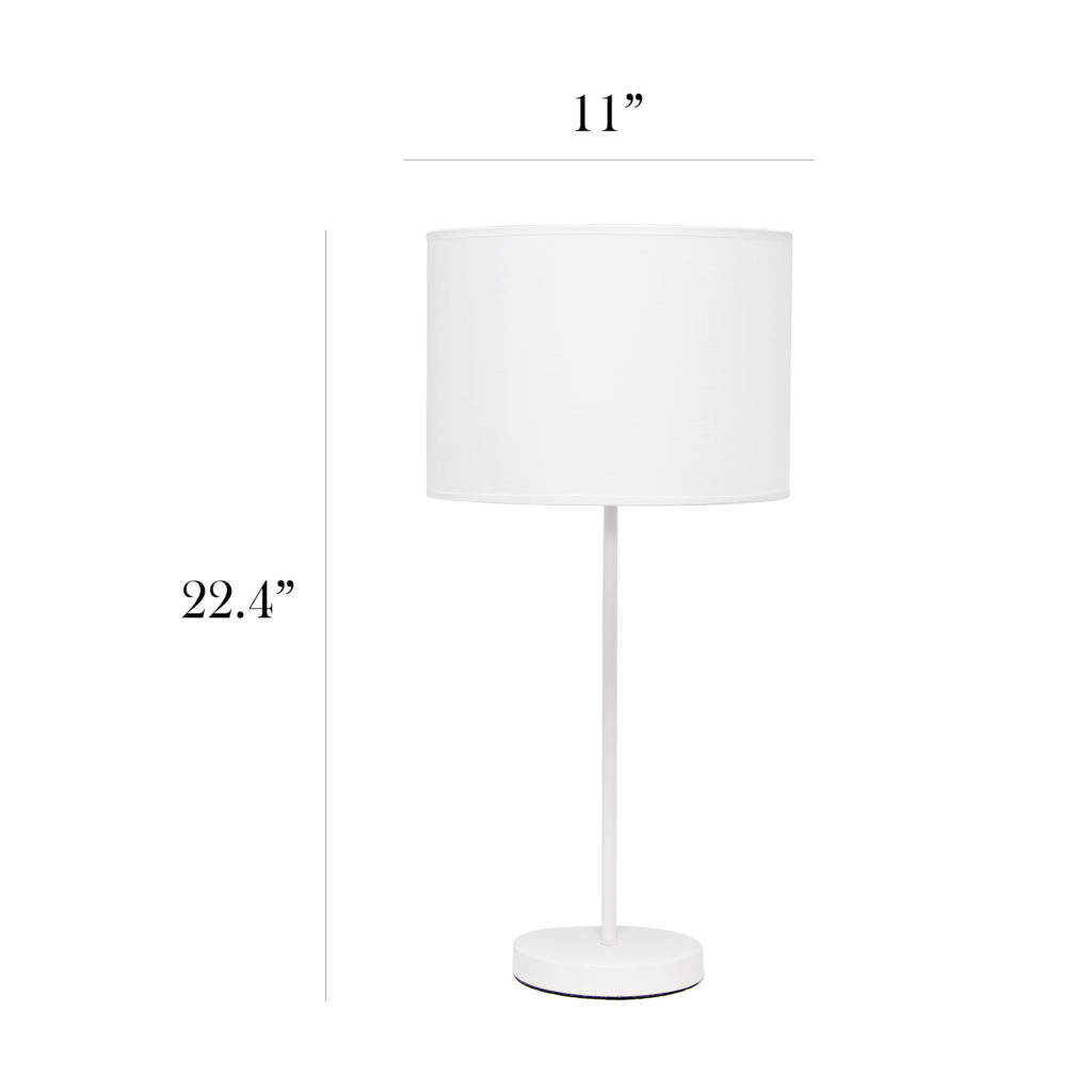 Simple Designs White Stick Lamp with Fabric Shade, White – All The Rages
